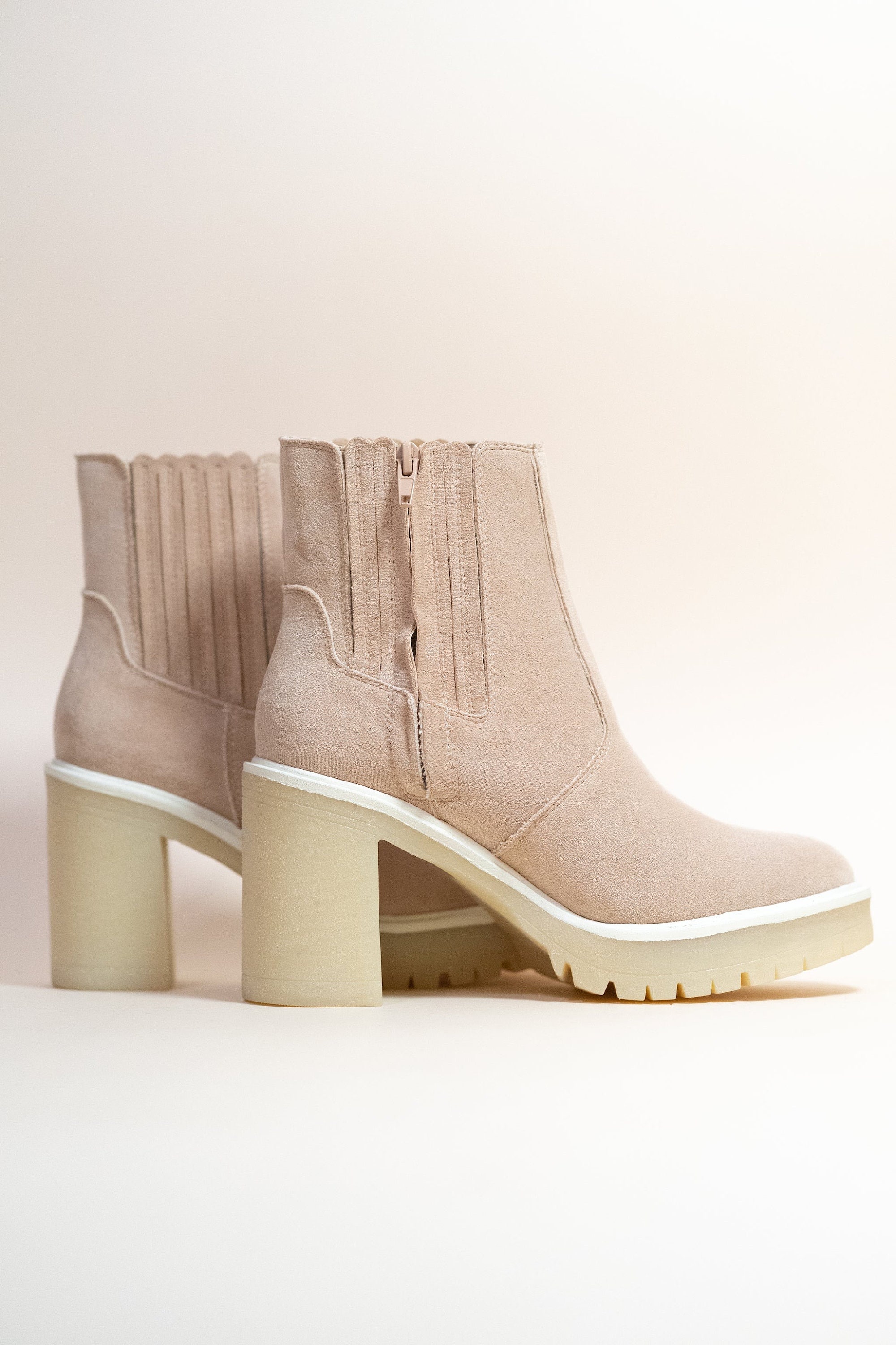 Neutral Trendy Boots, All Weather Proof Booties, Padded Insole Women ...
