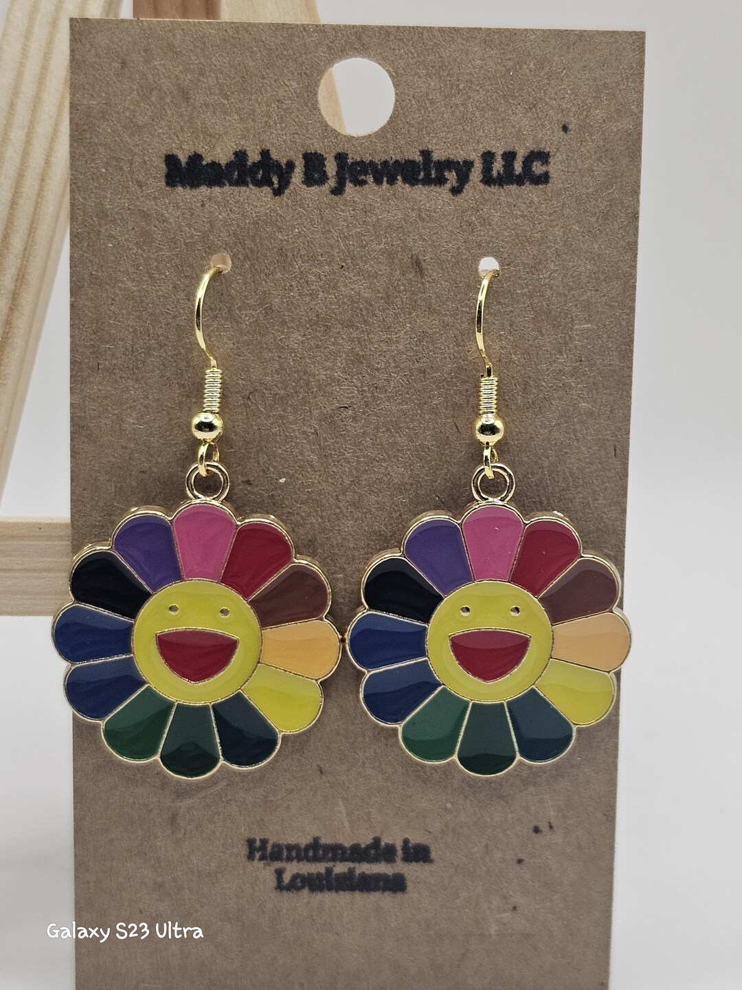 Rainbow Enamel Smiley Face Dangle Earrings: Hypoallergenic Alloy - Etsy