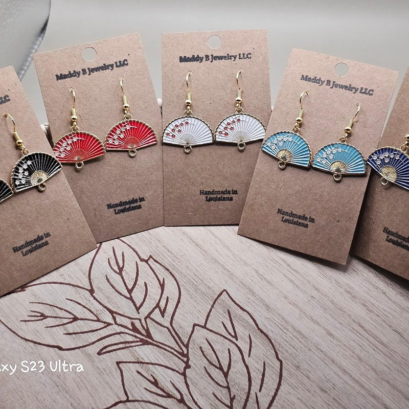 Asian Fans Earrings - Etsy