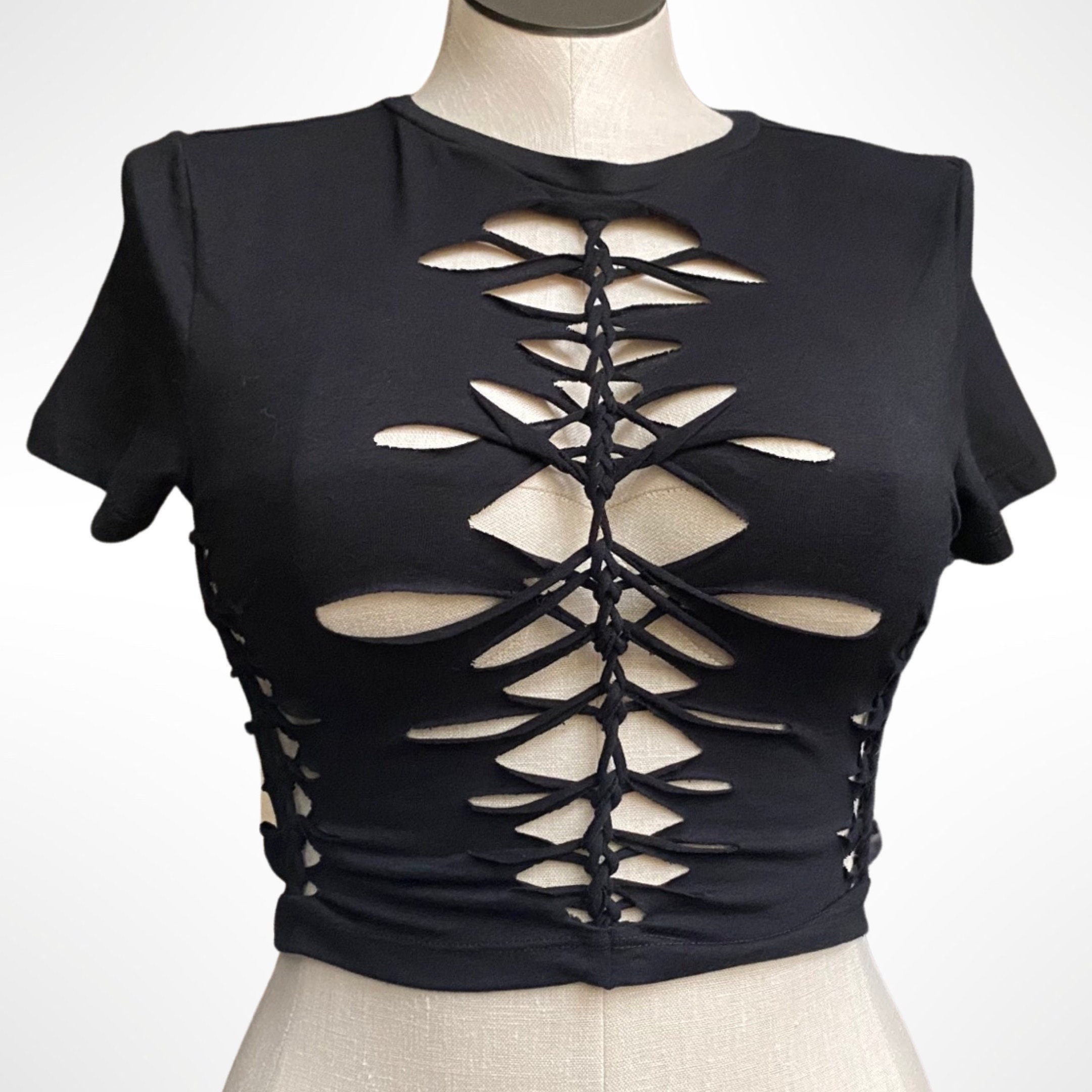 Triplicity T-shirt Braided Slit Weave Festival Clothing - Etsy