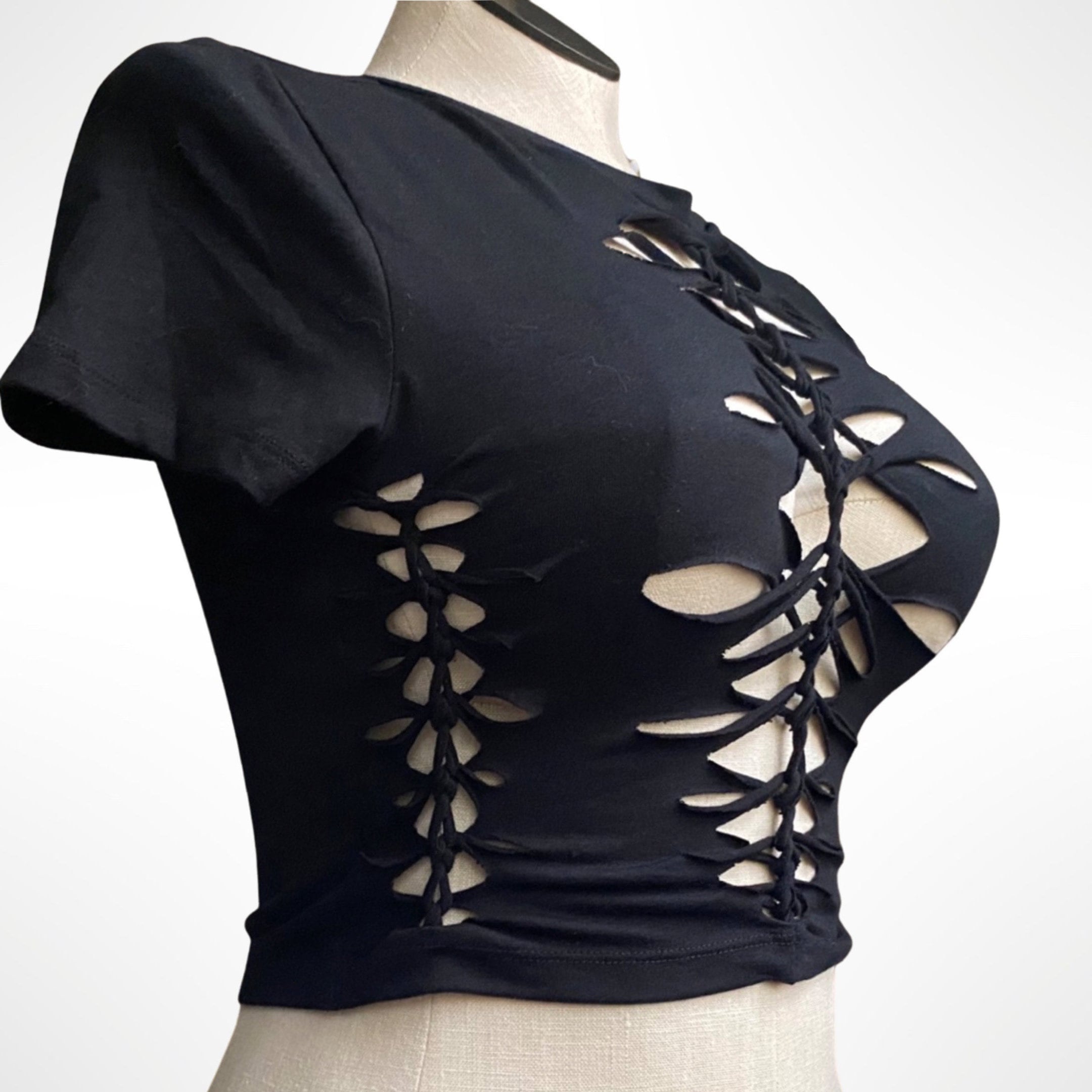 Triplicity T-shirt Braided Slit Weave Festival Clothing - Etsy