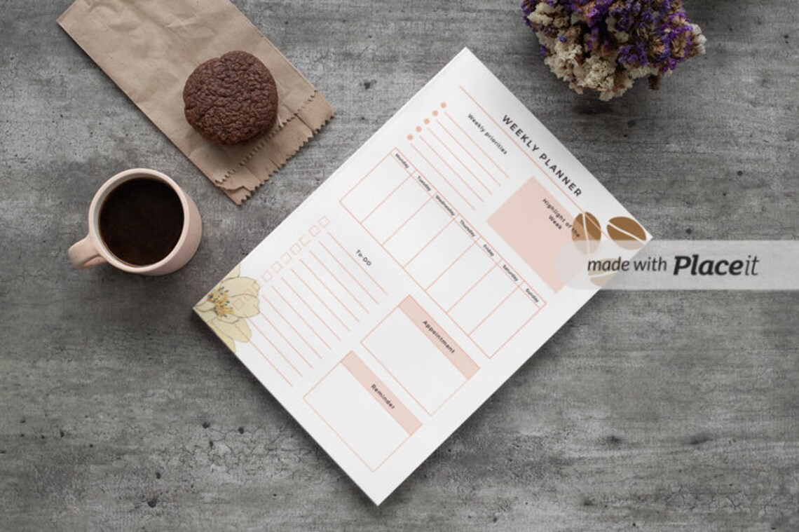 Simple and Cute Weekly Planner, Printable Pdf, Planner for Task ...
