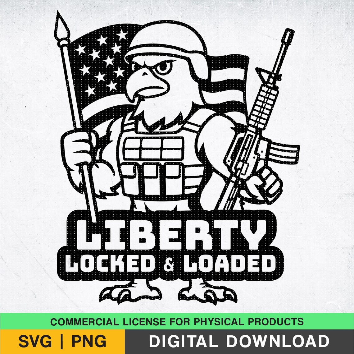 Tactical Eagle 4th of July SVG PNG, Liberty Locked and Loaded Veteran ...