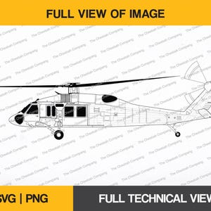 Black Hawk SVG | Vector Technical Side View UH-60 Black Hawk | Svg, Png ...