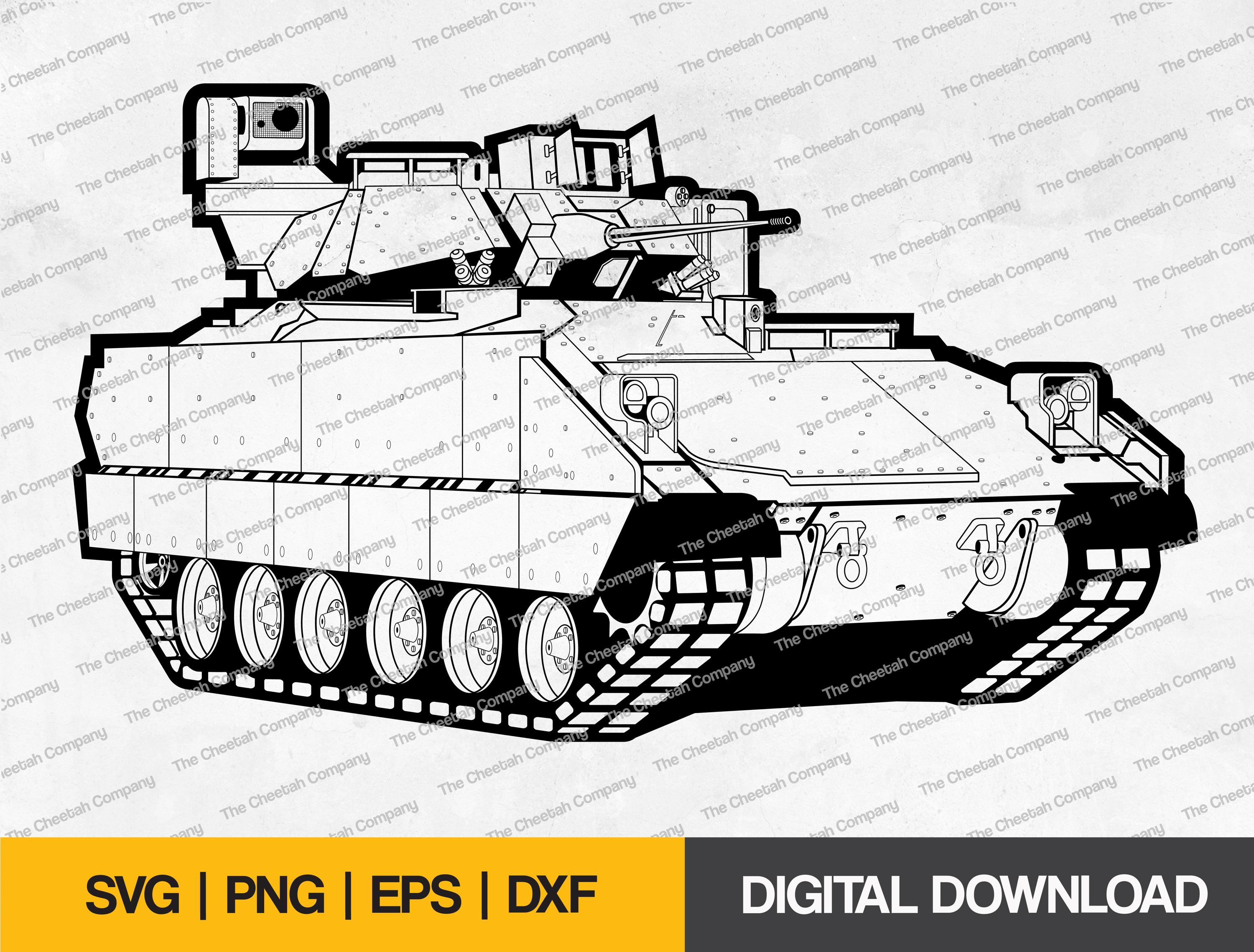 M2A2 Bradley SVG | Military Vehicle SVG | Army Tank Vector | War ...