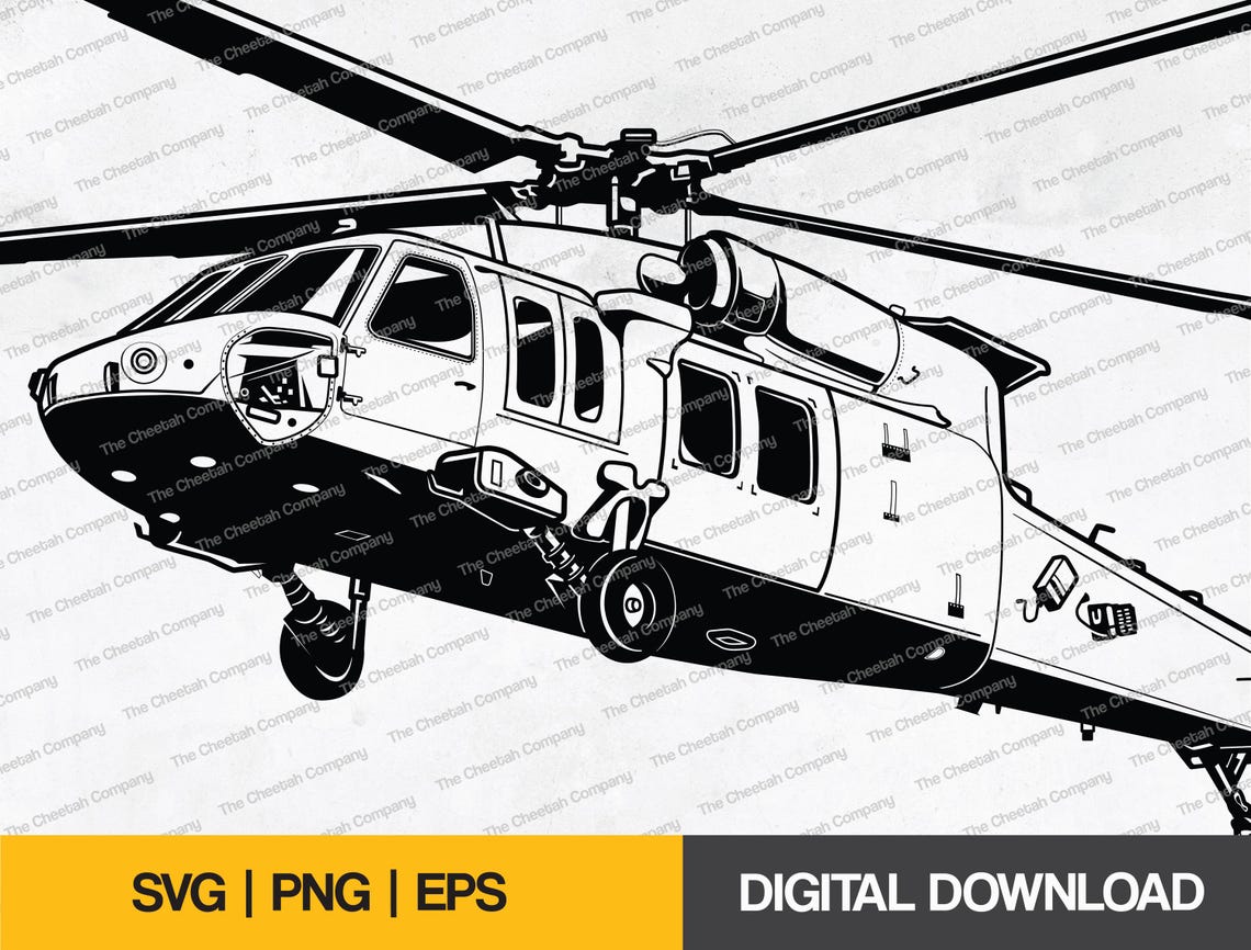 Black Hawk Helicopter SVG | Vector Helicopter Clipart, Military ...