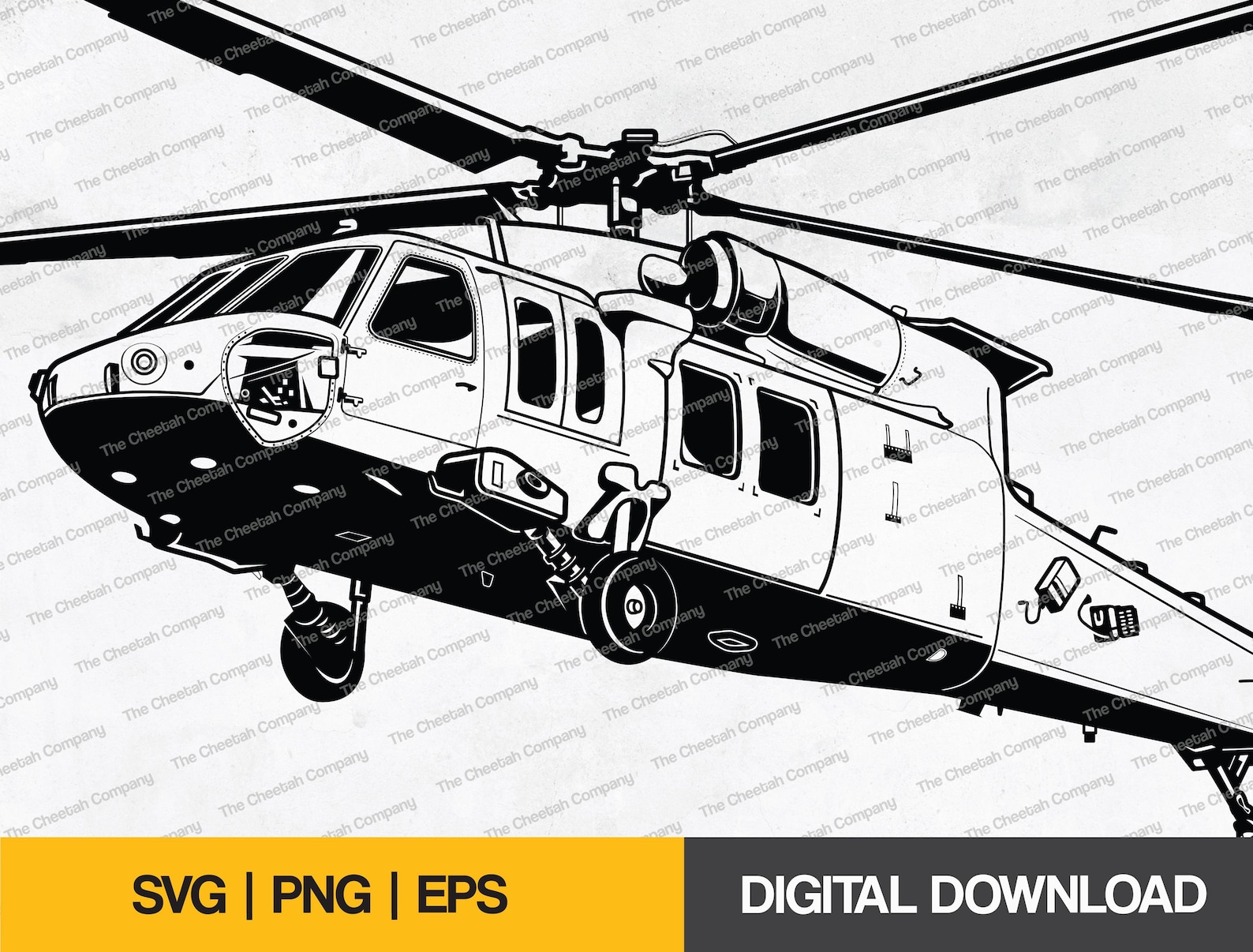 Black Hawk Helicopter SVG | Vector Helicopter Clipart, Military ...