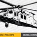 Black Hawk Helicopter SVG | Vector Helicopter Clipart, Military ...