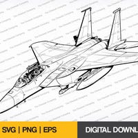 F-15 Eagle Fighter Jet SVG and PNG File Bundle - Etsy