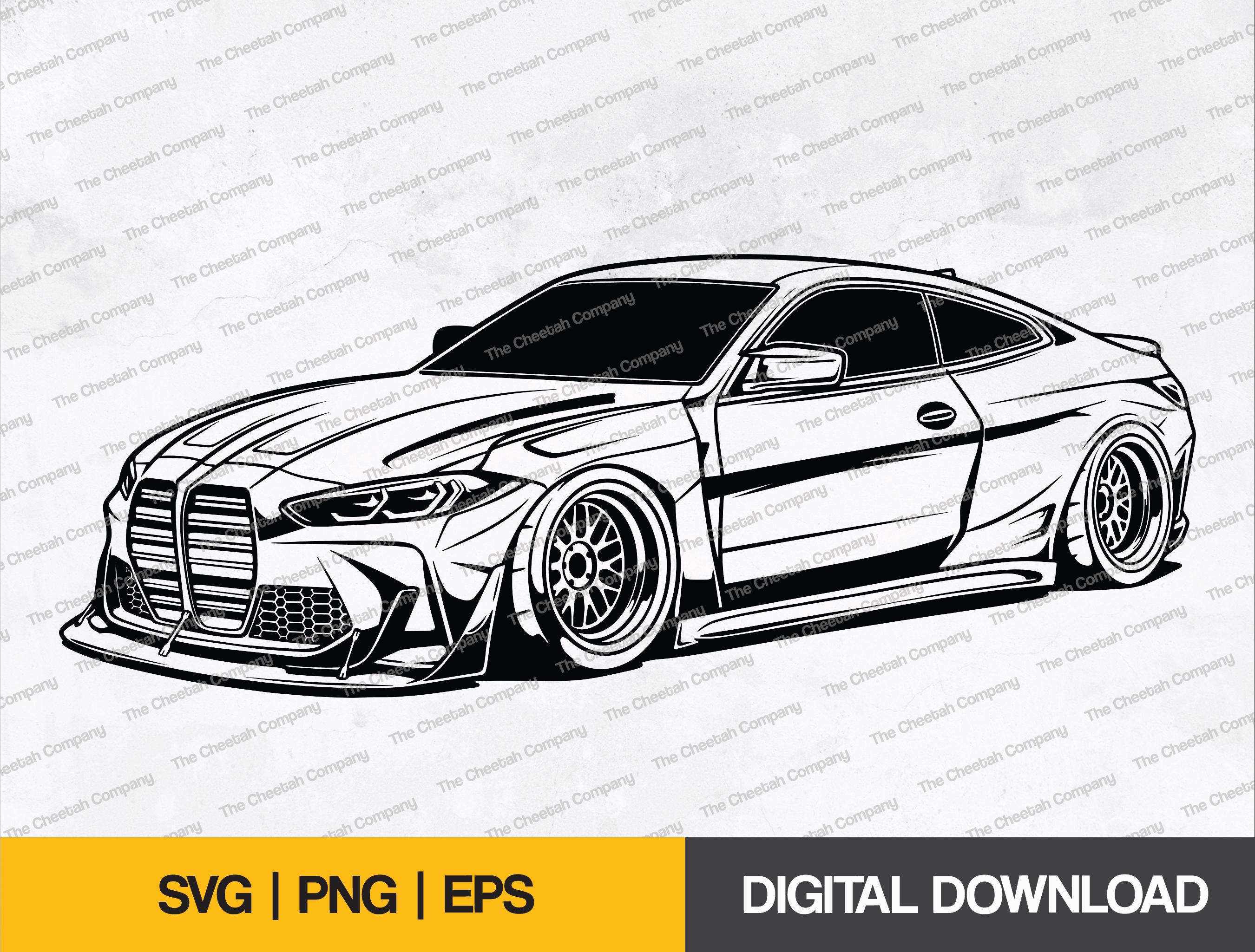 BMW M4 Coupe SVG | Tuner Car, Widebody Kit Vector, Digital Download ...