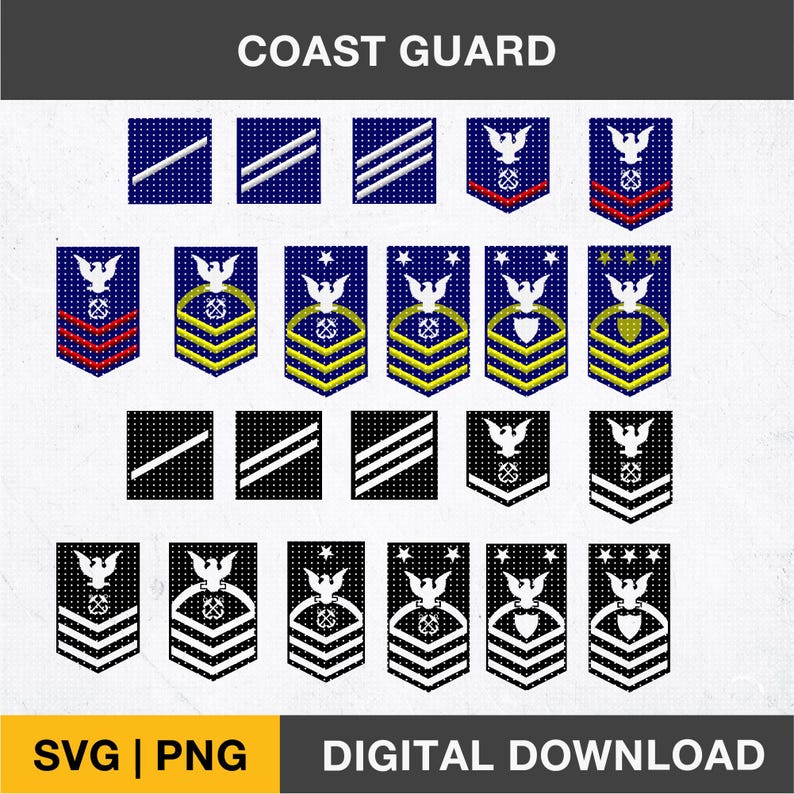 US Military 114 Enlisted Rank SVG, PNG Bundle | 114 Chevrons, Color ...