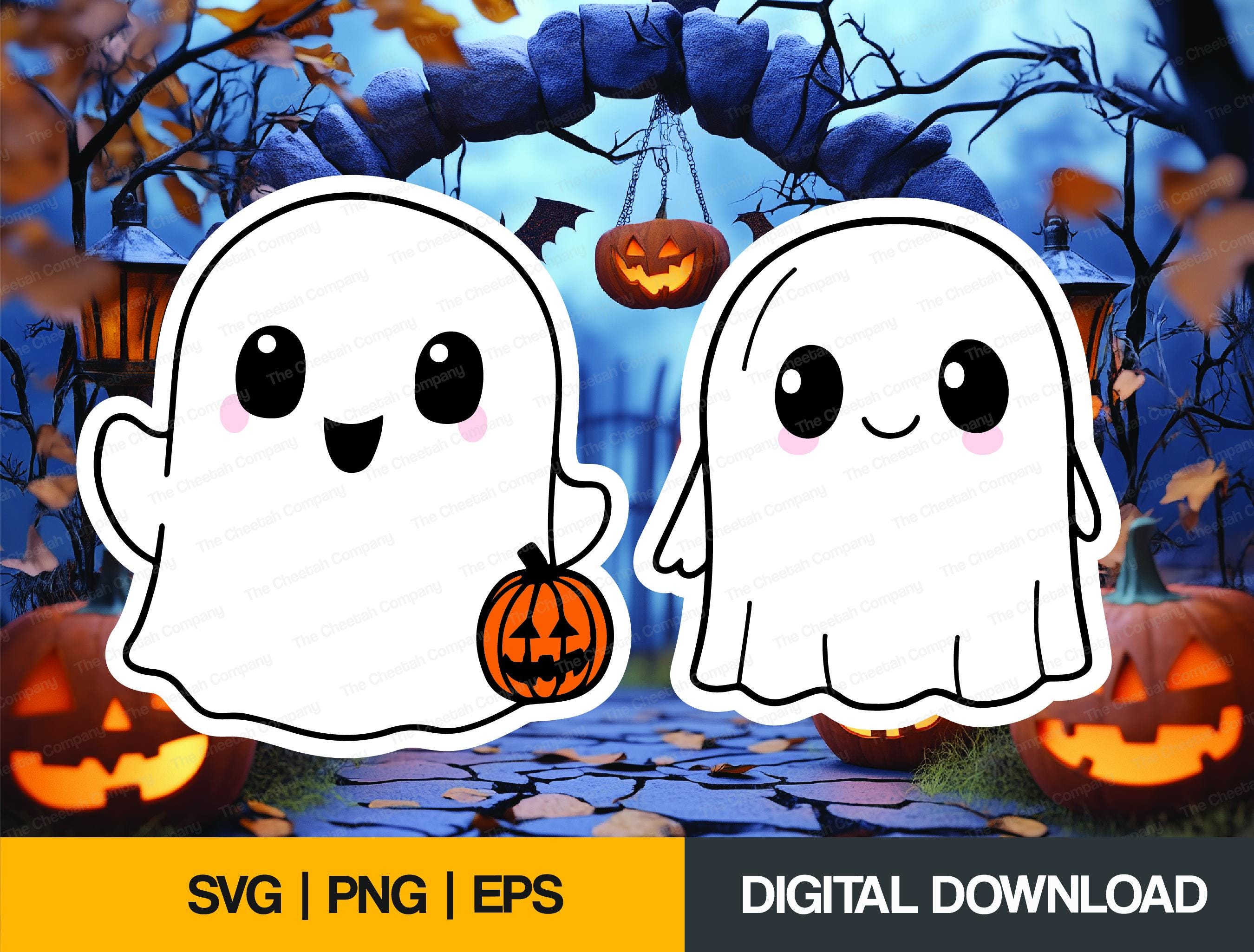 Cute Halloween Ghost SVG Bundle, 12 Ghosts for Cricut, Glowforge, Laser ...