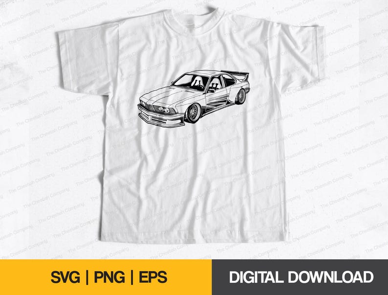 BMW E24 Race Car SVG | Tuned Coupe Vector, Car Silhouette, Digital ...