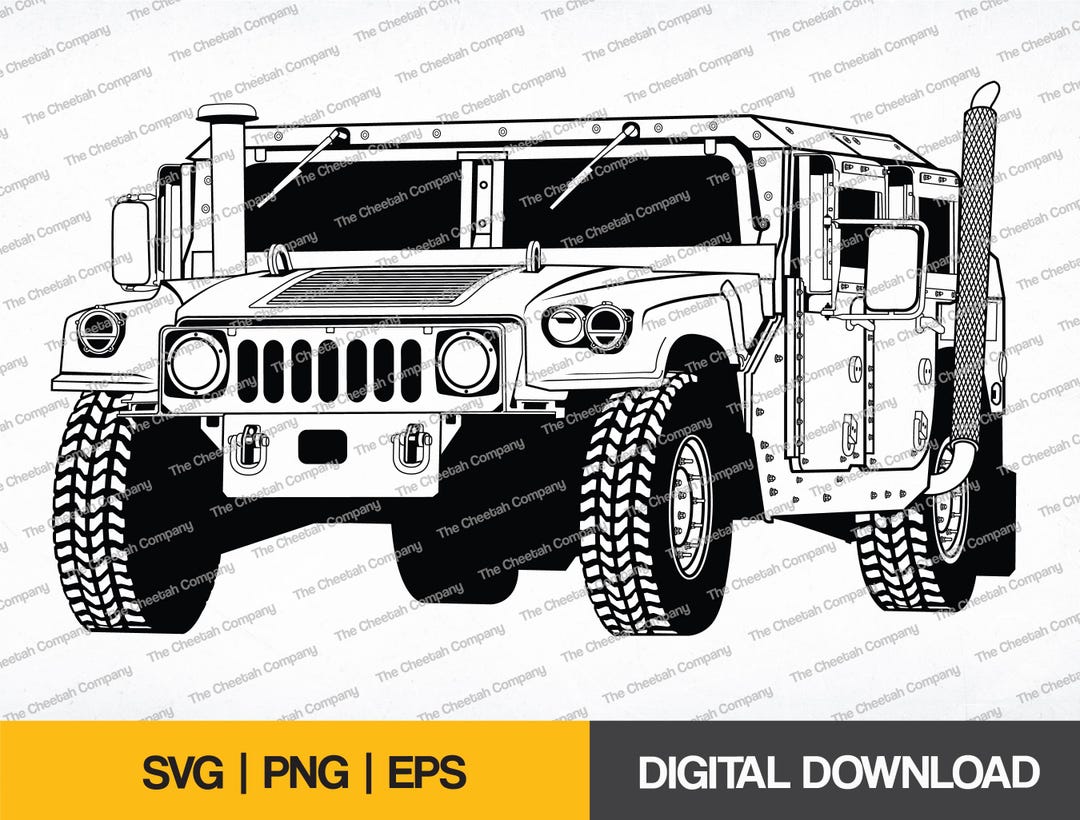 Humvee SVG | Vector File | Laser, CNC, Print | High-detail, Clean ...