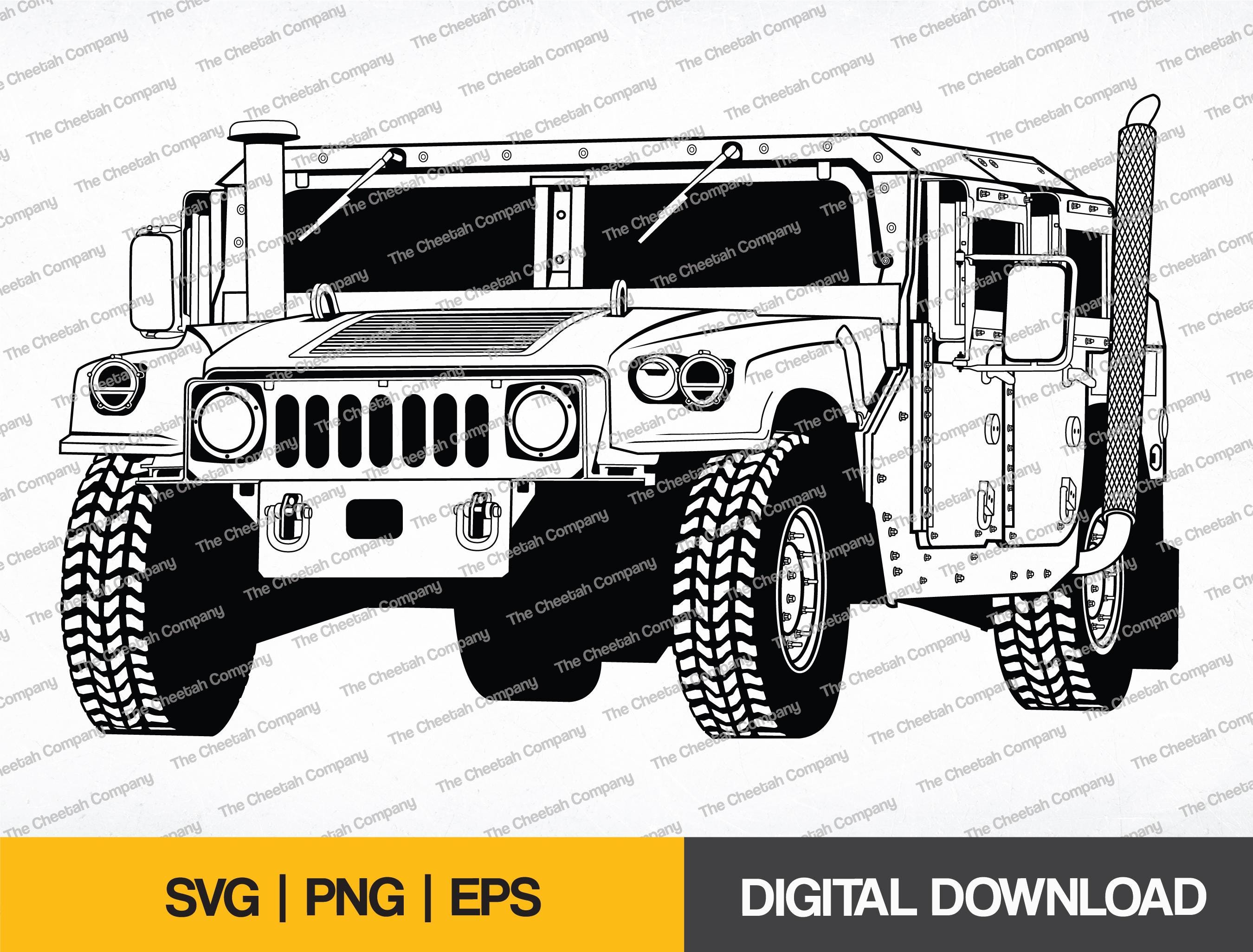 Humvee SVG | Vector File | Laser, CNC, Print | High-detail, Clean ...