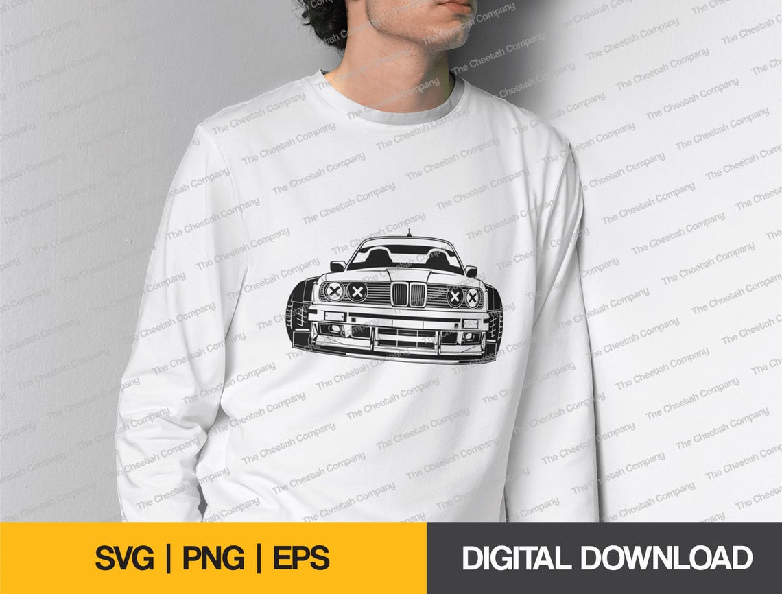 BMW E30 SVG | Drift Car Vector, Front View, Digital Download, Png, Eps ...