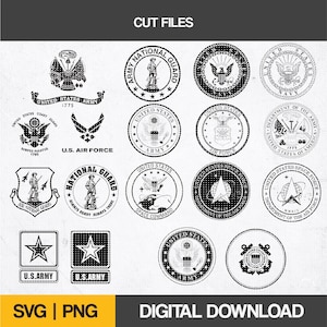 US Military Logos Bundle | 32 Logos SVG, PNG | Military Emblems for ...