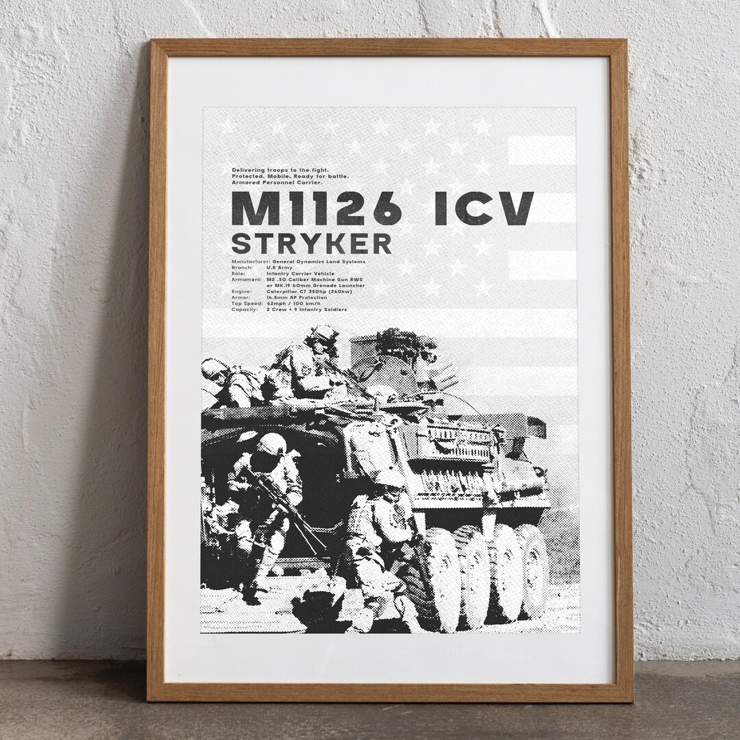 Stryker Wall Art | M1126 ICV Stryker APC Military Wall Art | US Army ...