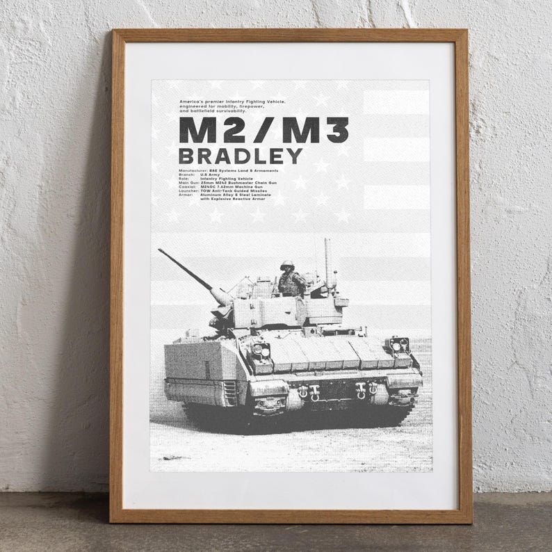 M2/M3 Bradley Tank Poster | Military Wall Art (digital Download) - Etsy