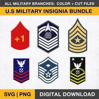 Army Enlisted Rank Insignia: Military SVG, PDF, PNG Files (digital ...