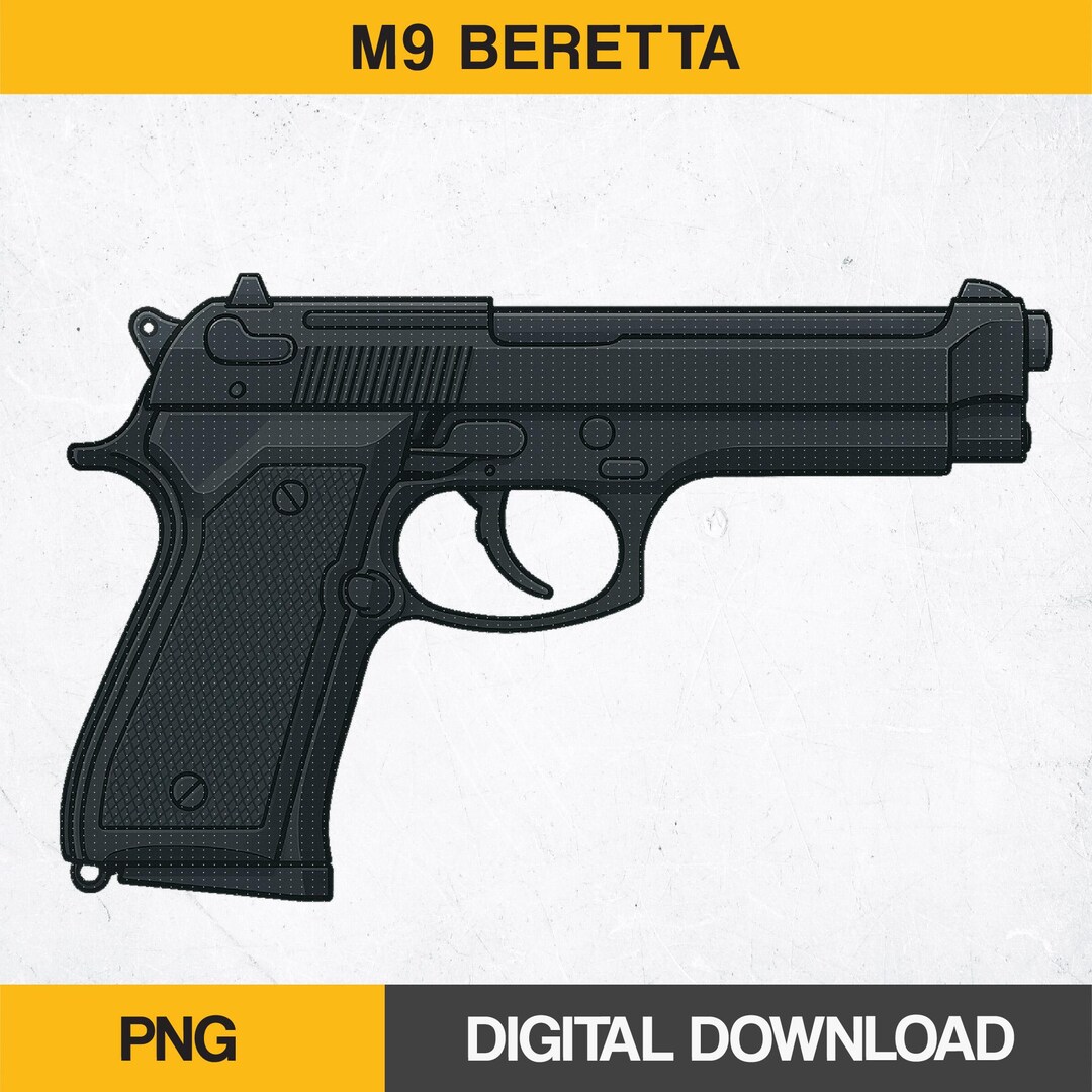 M9 Beretta PNG, Tactical Gun Clipart, Digital Download Pistol ...