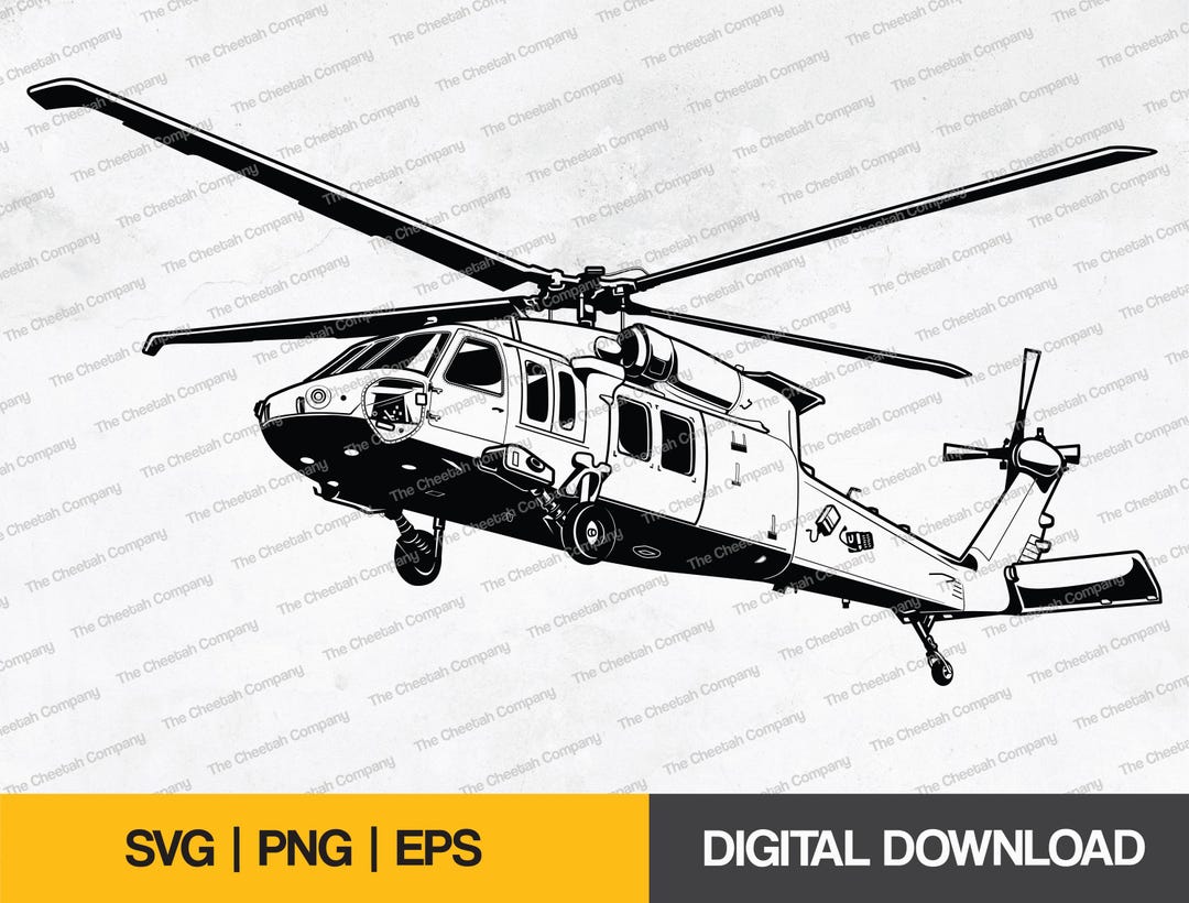 Black Hawk Helicopter SVG | Vector Helicopter Clipart, Military ...