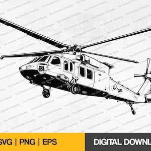 Black Hawk Helicopter SVG | Vector Helicopter Clipart, Military ...