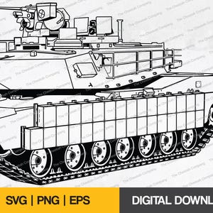 M1A2 Abrams Tank SVG | Military Vehicle SVG | Army Tank Vector | War ...