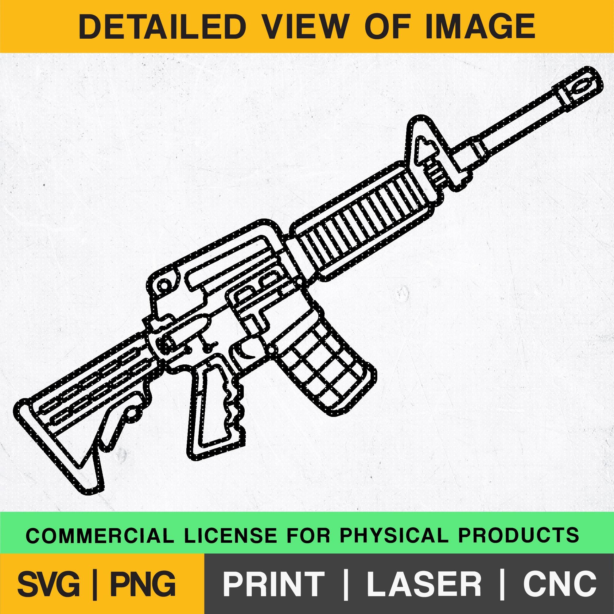 M4 Rifle Layered SVG | AR-15 Laser Cut File | Glowforge, CNC, CO2 Laser ...