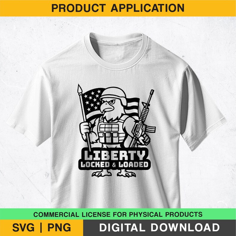Tactical Eagle 4th of July SVG PNG, Liberty Locked and Loaded Veteran ...
