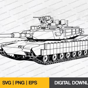 M1A2 Abrams Tank SVG | Military Vehicle SVG | Army Tank Vector | War ...