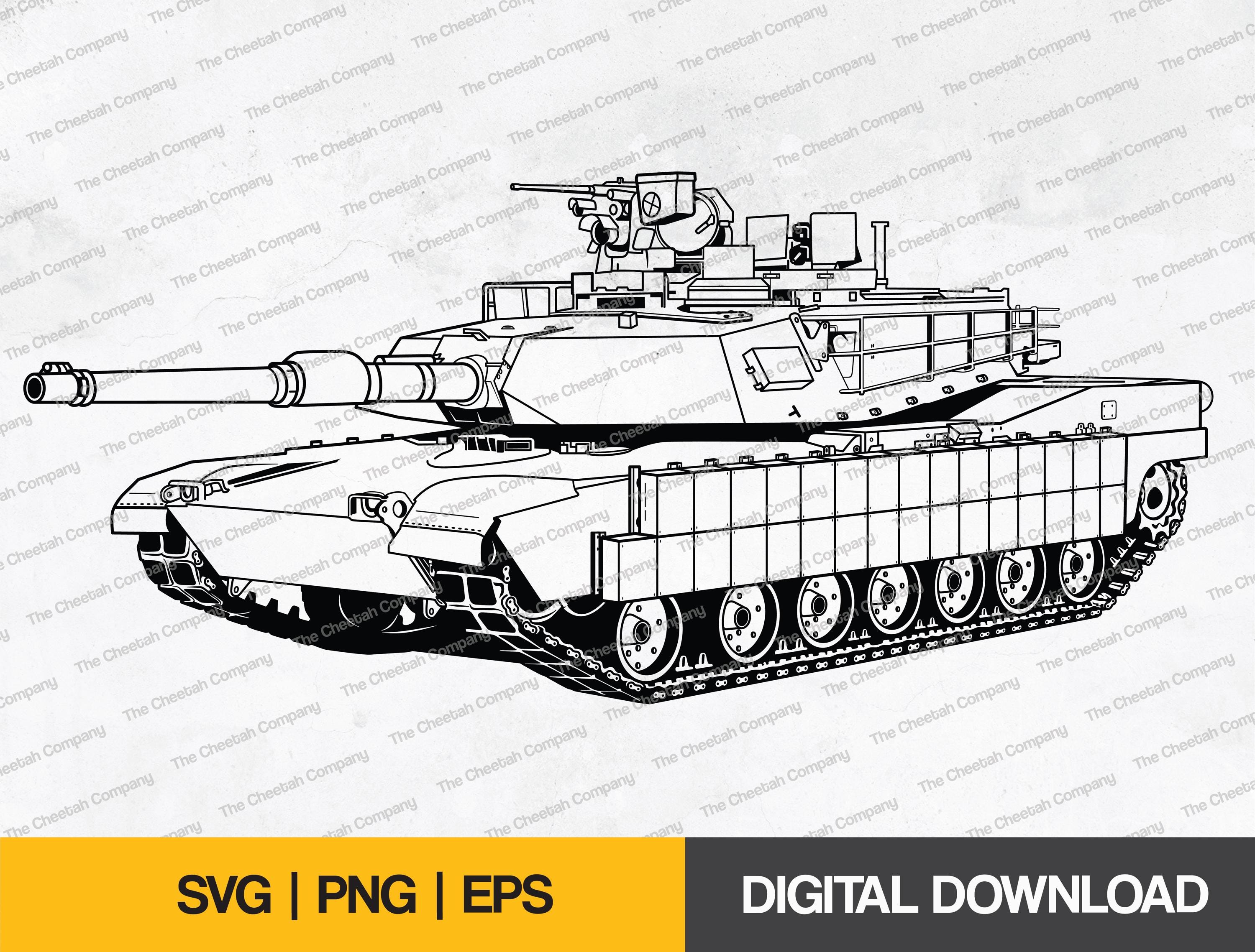 M1A2 Abrams Tank SVG | Military Vehicle SVG | Army Tank Vector | War ...