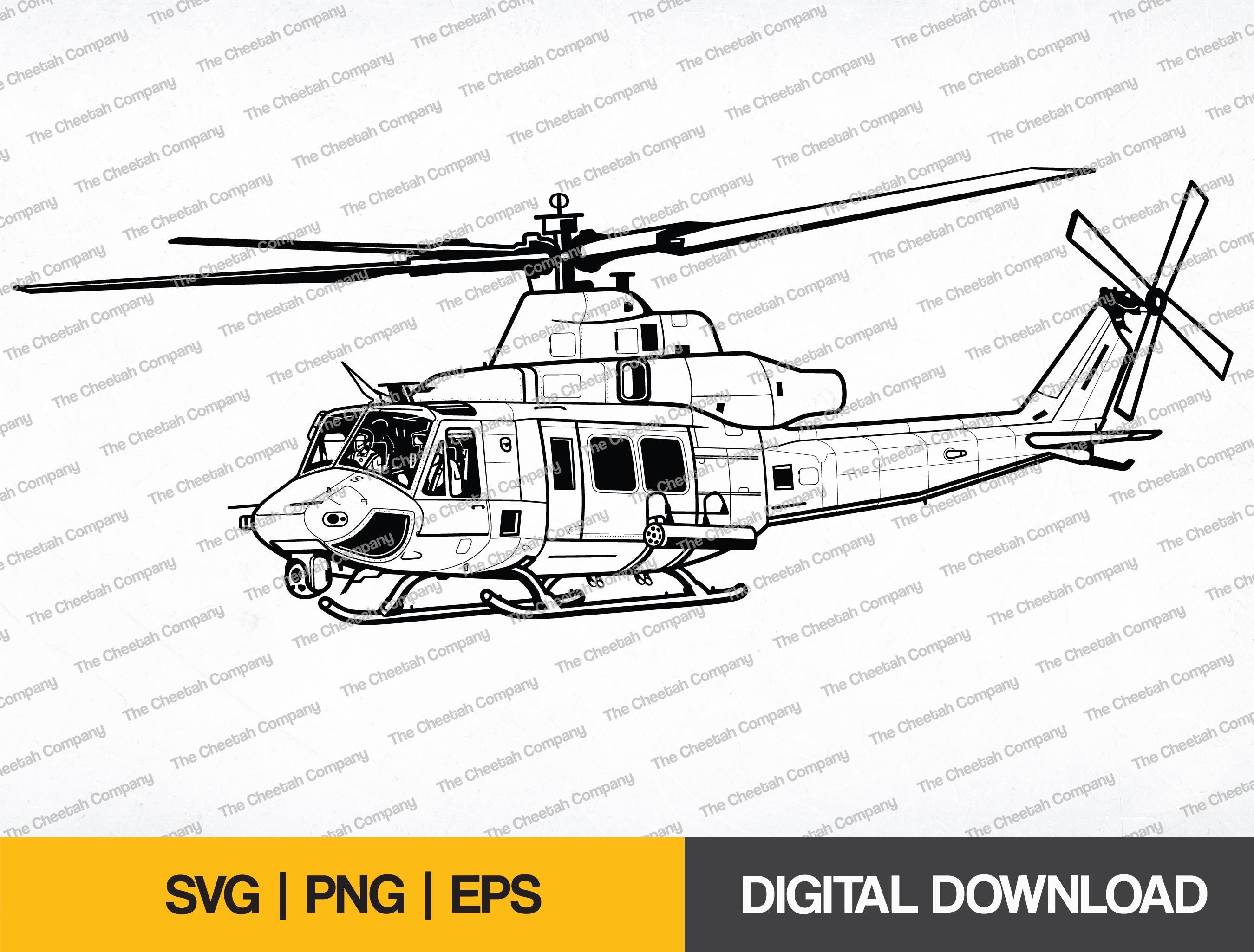 UH-1Y Venom Helicopter SVG | Vector Laser File | Bell UH-1Y Venom ...