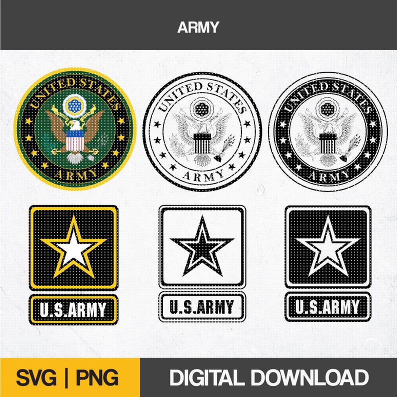 US Military Logos Bundle | 32 Logos SVG, PNG | Military Emblems for ...