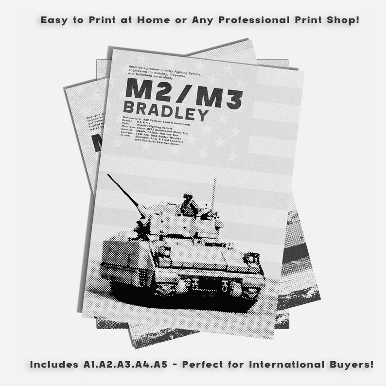 M2/M3 Bradley Tank Poster | Military Wall Art (digital Download) - Etsy