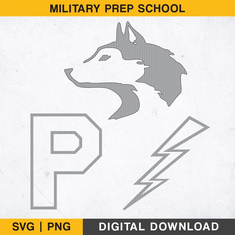 Military Prep School SVG PNG – Air Force, Fierce Husky Head Emblem for ...