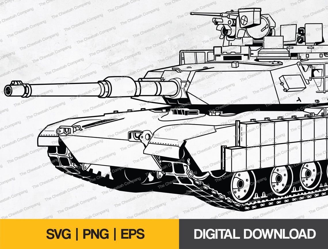 M1A2 Abrams Tank SVG | Military Vehicle SVG | Army Tank Vector | War ...