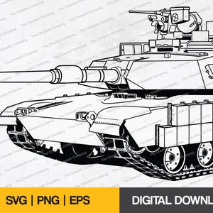 M1A2 Abrams Tank SVG | Military Vehicle SVG | Army Tank Vector | War ...