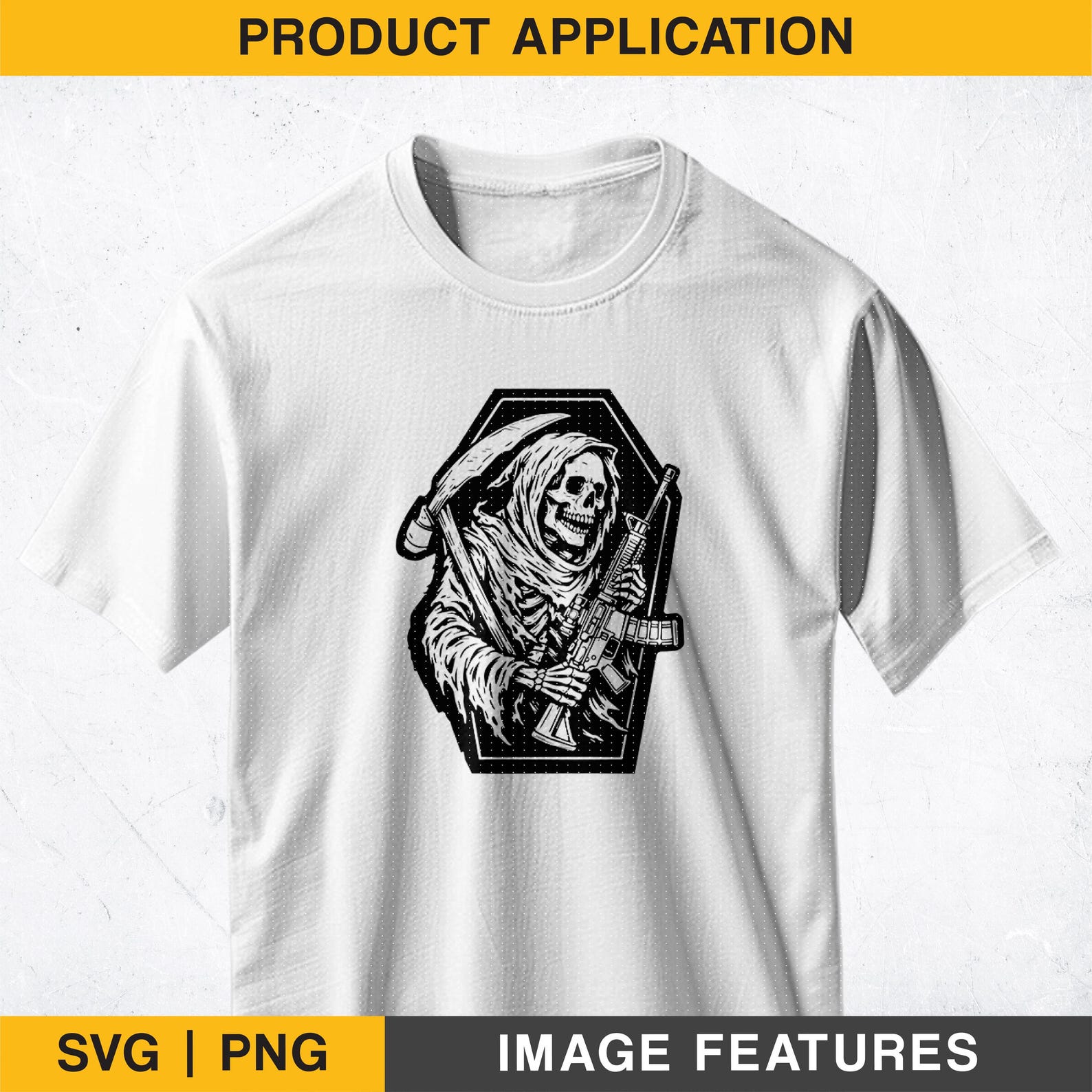 Grim Reaper Skull SVG, PNG – Tactical Operator Rifle Clipart | AR15 ...