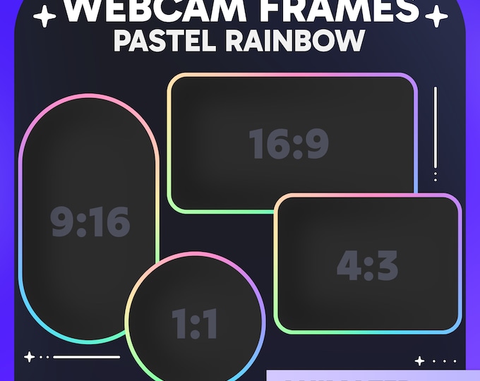 Rainbow Webcam Frame Streaming Overlay, Webcam Border, Custom Twitch ...