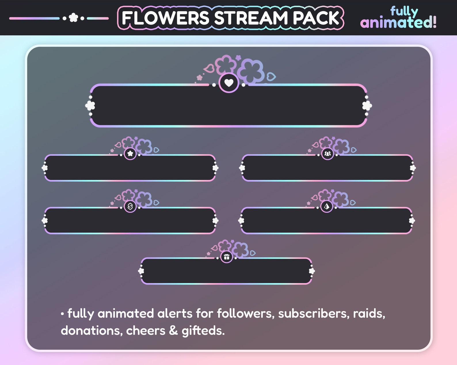 Animated Flowers Twitch Stream Bundle Package Overlays - Etsy