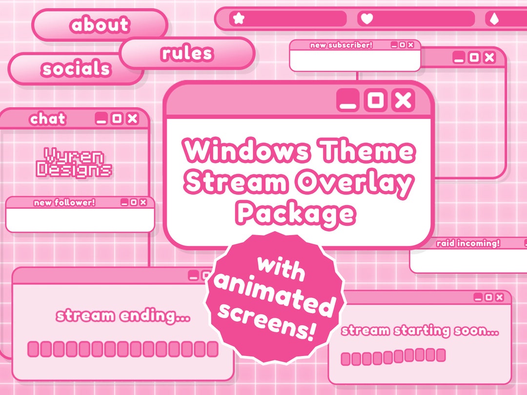 Animated Windows Twitch Stream Bundle Package | Overlays, Panels ...