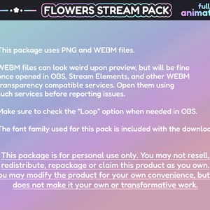 Animated Flowers Twitch Stream Bundle Package | Overlays, Panels ...