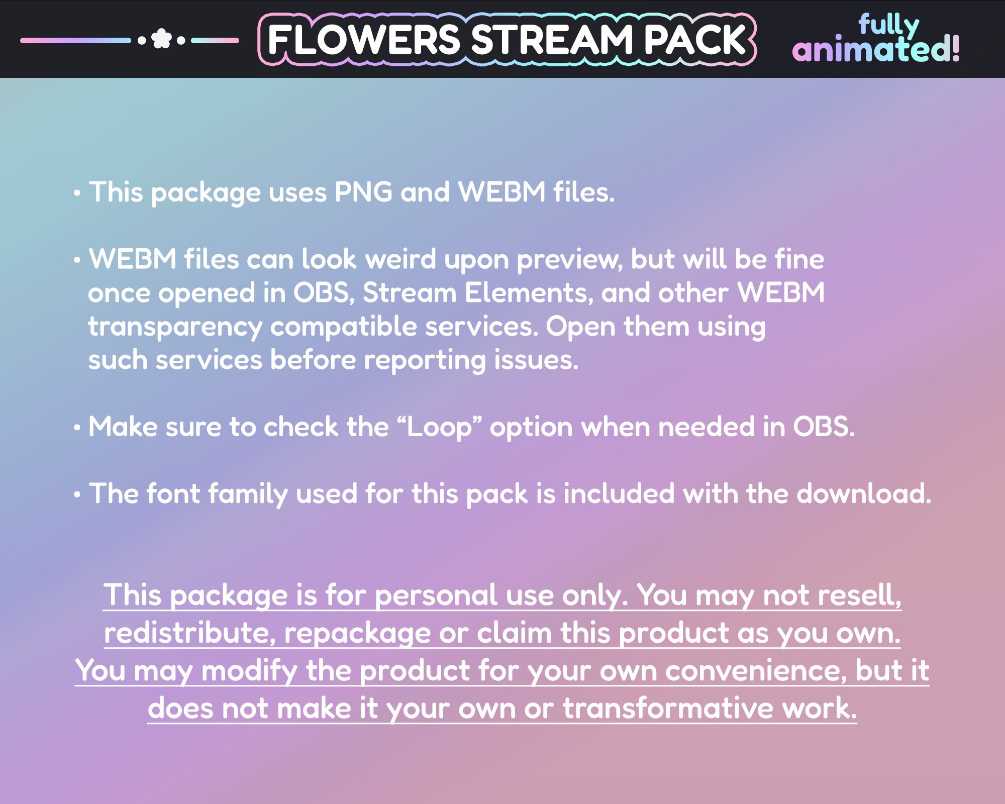 Animated Flowers Twitch Stream Bundle Package Overlays - Etsy