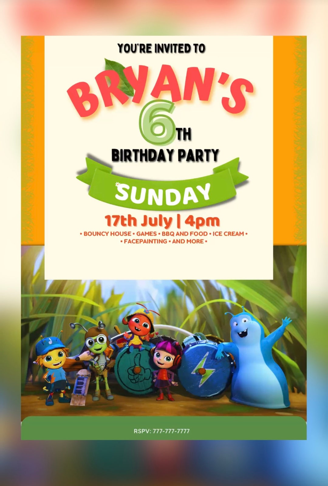 Beats Bug Birthday Invitation Custom Design - Etsy