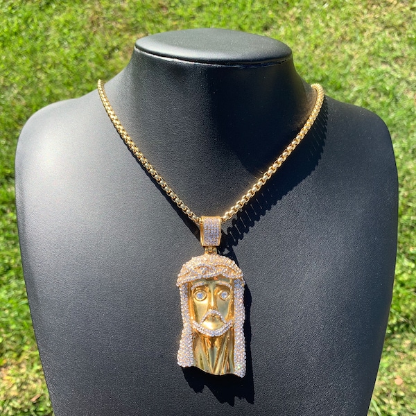 Gold Jesus Piece Chain - Etsy