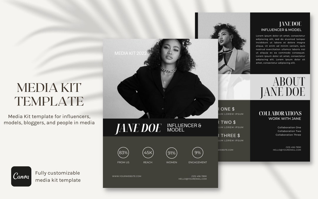 Minimalist Media Kit Template: Two-page Canva Design - Etsy