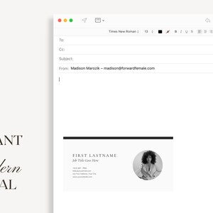 Modern Black & White Email Signature Template Bundle | Canva Template ...