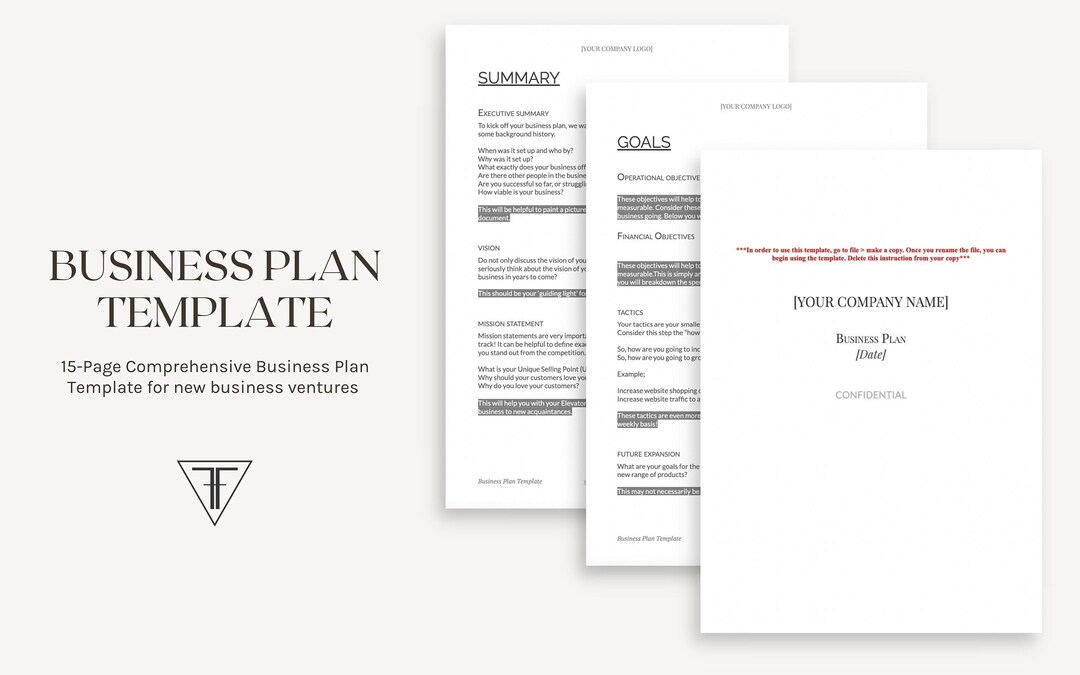 Business Plan Template | Full Business Plan | Small Business Planner ...