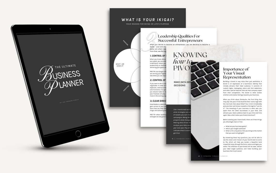 The Ultimate Digital Business Planner | DIY Business Workbook | Minimal ...